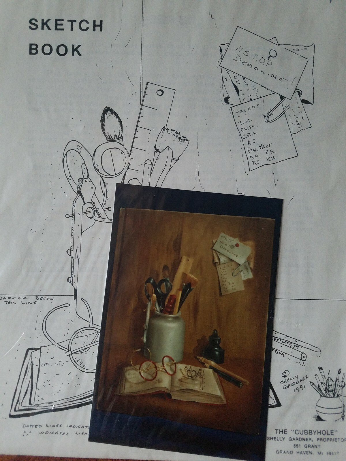 SHELLY GARDNER 1991 DESK SKETCH BOOK INTERMEDIATE STILL LIFE PAINTING ...