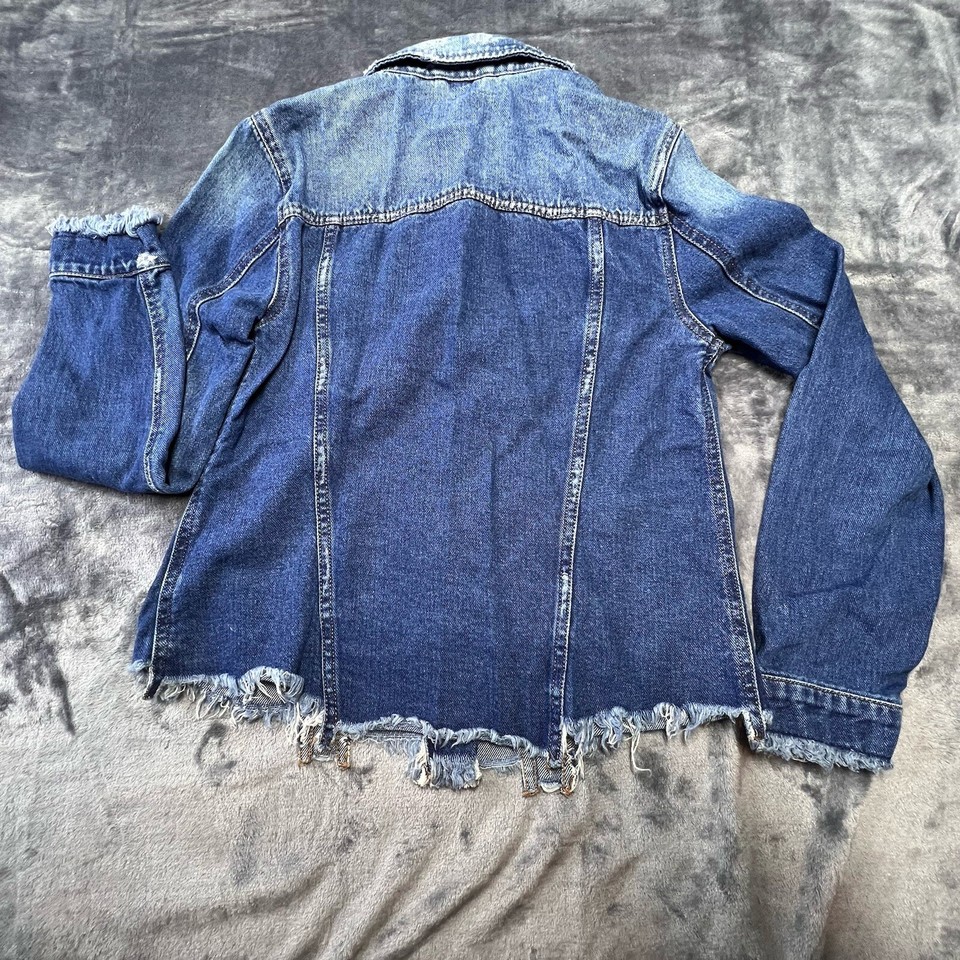 William Rast Button Down Denim Distressed Jacket Sz M Justin Timberlake ...