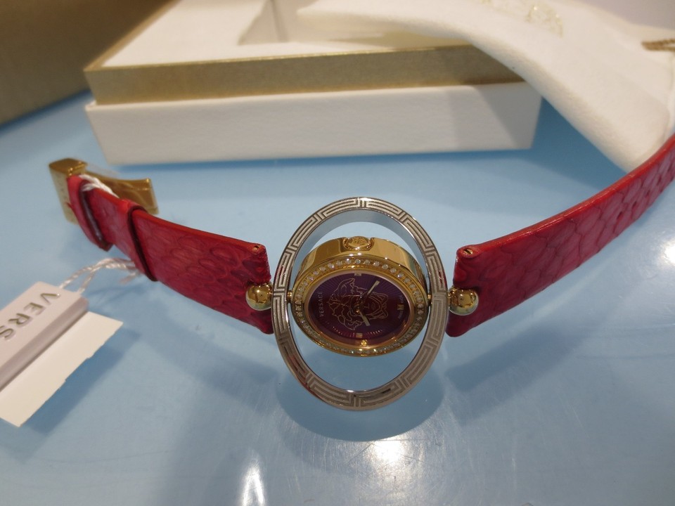 Versace Women's 91Q89FD800 S800 Eon Ellipse DIAMONDS Gold IP Steel ...