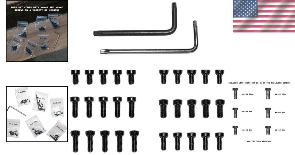 Complete Gunsmithing Screw Set - 30 Screws in 6mm, 8mm, 10mm with Allen ...