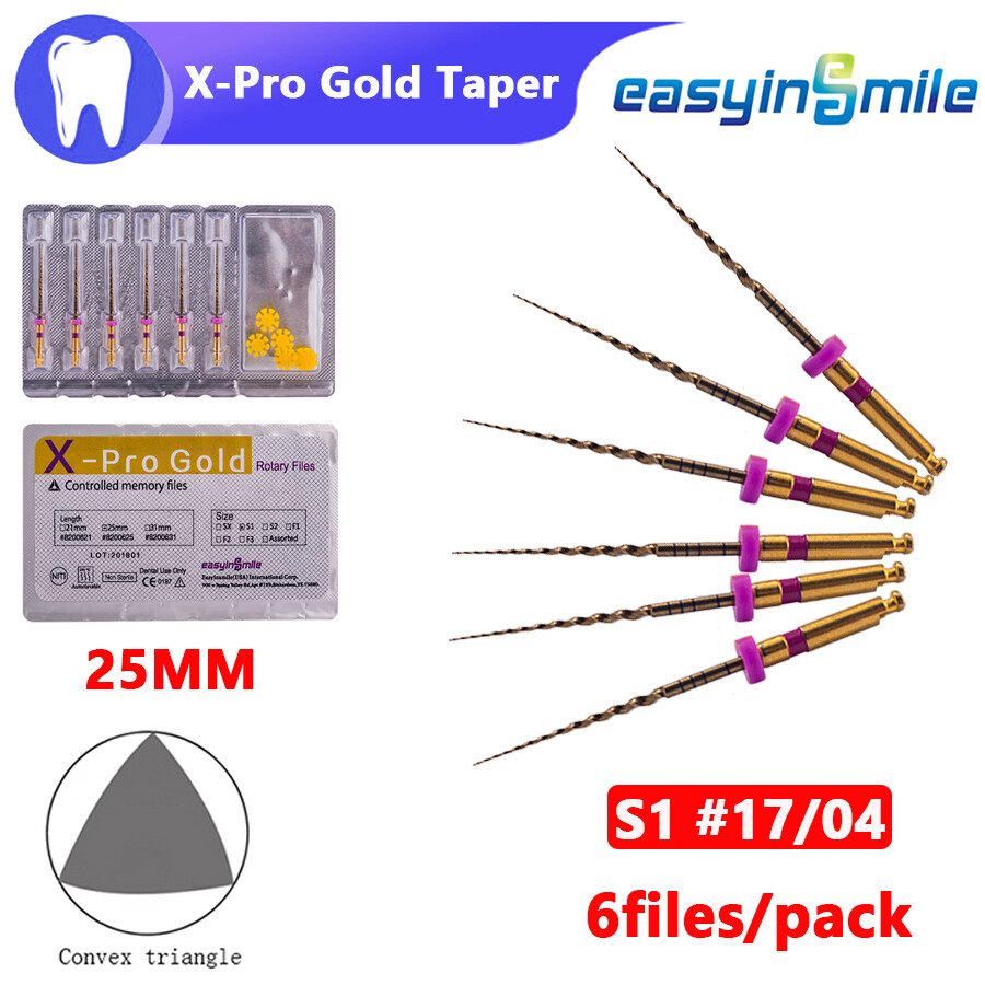 6pcs Endodontic Dental Endo Files Rotary NITI Files X-Pro Gold Taper ...