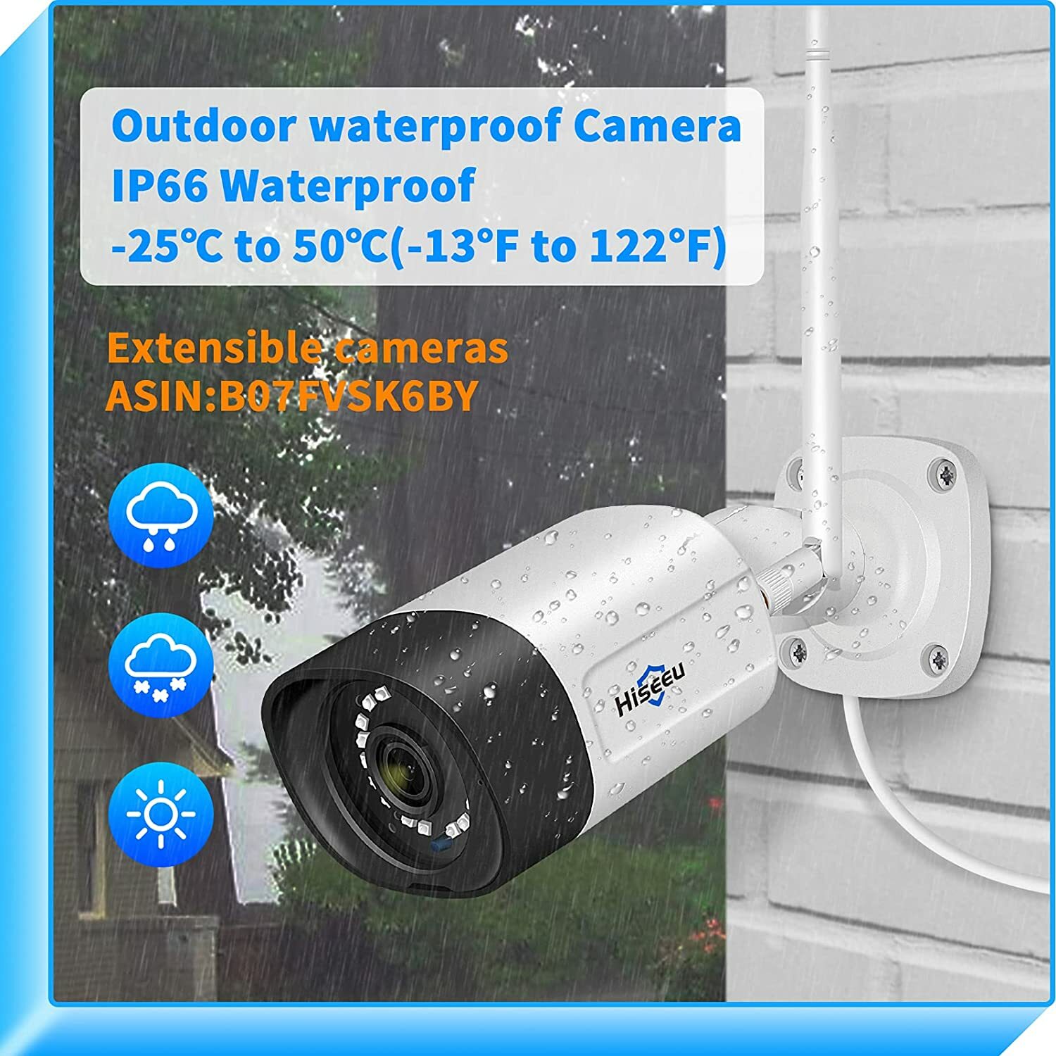 Hiseeu 3MP 8CH 2K NVR IP Outdoor Home WIFI Wireless Security Cameras ...