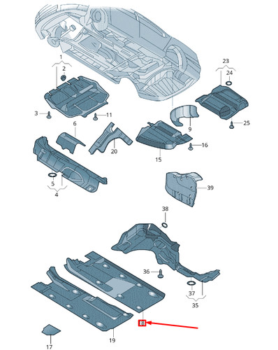 VOLKSWAGEN PASSAT B8 LEFT SIDE UNDERBODY COVER 561825201C NO DUTY TO 🇺🇸 ...