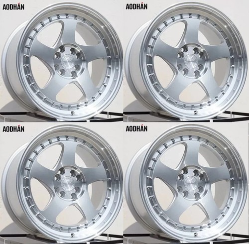 16" AodHan AH01 Wheels 16x8 4x100 / 4x114.3 +15 Silver Machined Rims ...
