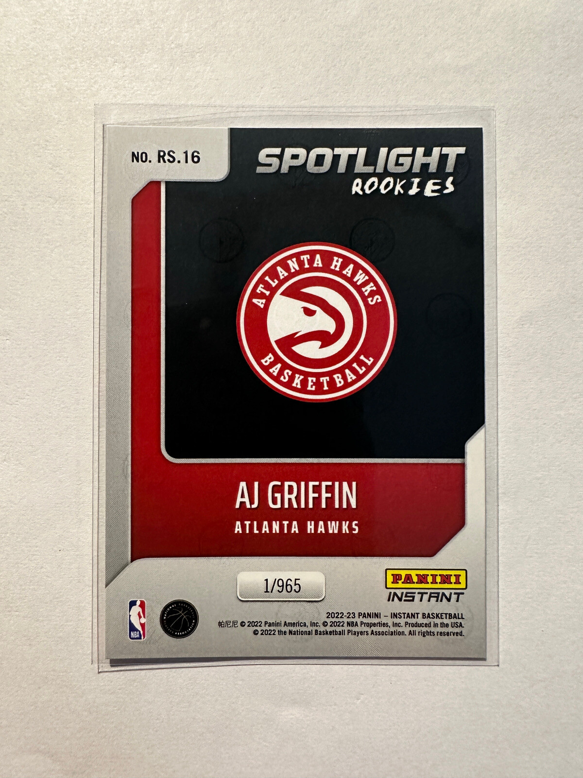 Lot Of 10 2022-23 PANINI NBA "Spotlight Rookies” AJ GRIFFIN #RS.16 RC 1 ...