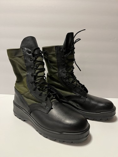 Wellco US Military Jungle Green And Black Boots Size 6R | eBay