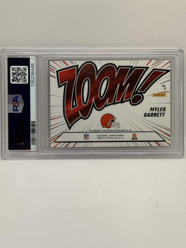 2024 Myles Garrett Panini Zenith Zoom! Auto GOLD /15 Case Hit #7 PSA 9 ...