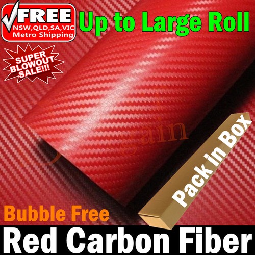 Red Carbon Fiber Car Vinyl Wrap Film Carbon Fibre Red Decal Vinyl ...