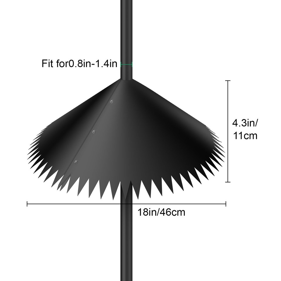 18" Large Around-wrap Squirrel Baffles Protect Bird Feeder Squirrel ...