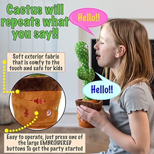 Dancing Cactus Mimicking Toy for Baby - Talking Cactus That Mimics and ...