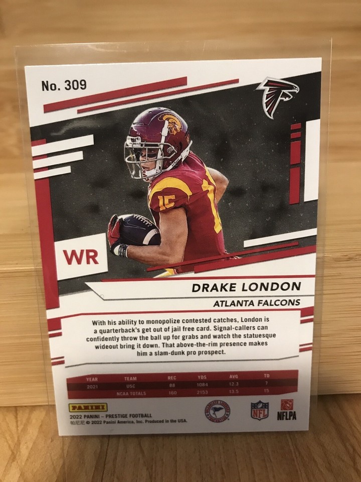 2022 Prestige Football Drake London Rookie Card RC #309 Falcons | eBay
