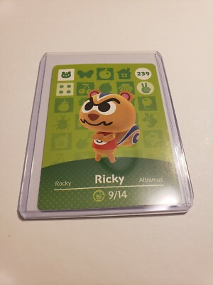 Ricky # 239 Animal Crossing Amiibo Card Horizon Series 3 MINT NEVER ...