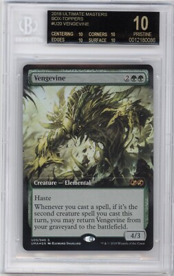 BGS 10 Pristine Black Label Mtg Vengevine Ultimate Masters Box Topper ...