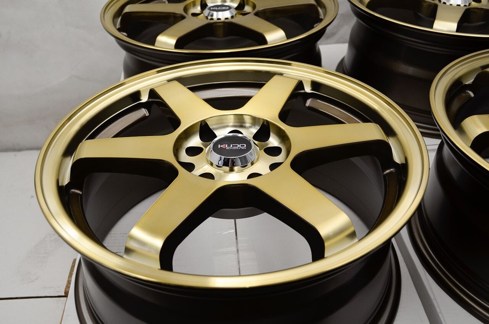 Kudo Racing Conqueror 16x7 5x100 5x114.3 Bronze Wheels Rims Honda Civic ...