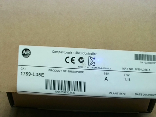 Allen Bradley 1769-L35E /A CompactLogix 1.5M Controller Process - New ...
