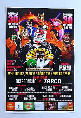 Lucha Libre Mexicana 11x17 Event Poster Octagoncito Ruby Gardenia ...