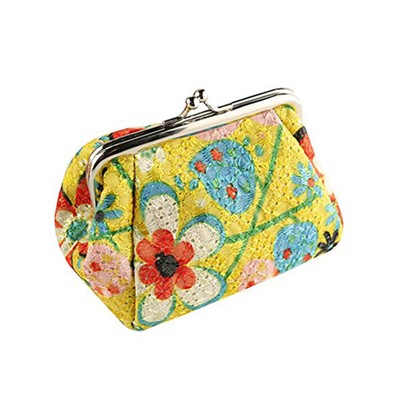 Women's Coin Purse Flower Pouch Wallet Money Bag (Yellow) | eBay