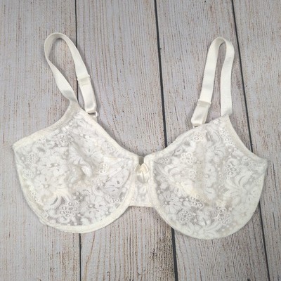 Wacoal Retro Style Lace Bra Full Coverage Adjustable Straps Underwire ...