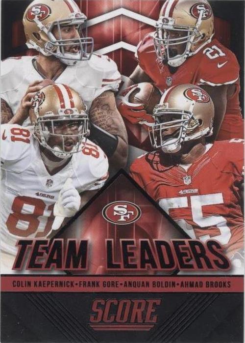 2015 Score - Team Leaders Frank Gore, Anquan Boldin, Colin Kaepernick ...