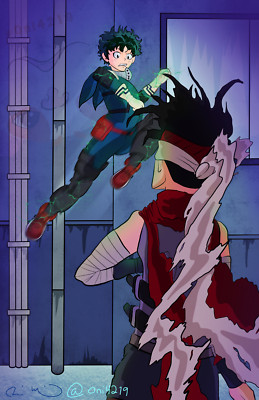 Deku vs The Hero Killer Stain 11" x 17" Art Print My Hero Academia MHA ...