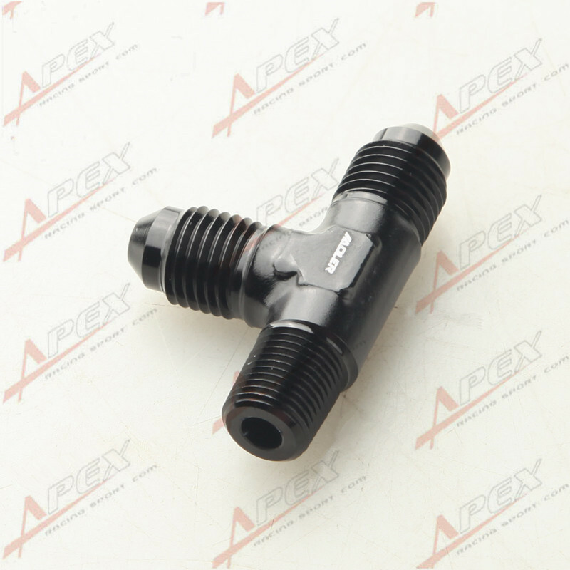 AN4 AN-4 to 4AN AN4 to 1/8" NPT Pipe Flare Tee T-piece Fitting Adapter ...