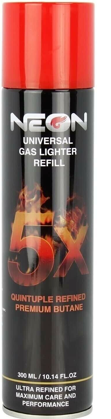 4 6 12 Can Neon 5X Refined Butane Lighter Gas Fuel Refill 300 mL ...