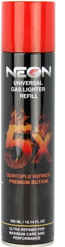 4 6 12 Can Neon 5X Refined Butane Lighter Gas Fuel Refill 300 mL ...
