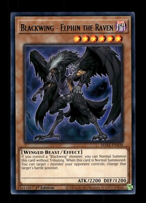 YuGiOh Maze of Memories Blackwing - Elphin the Raven MAZE-EN038 R NM/MT ...