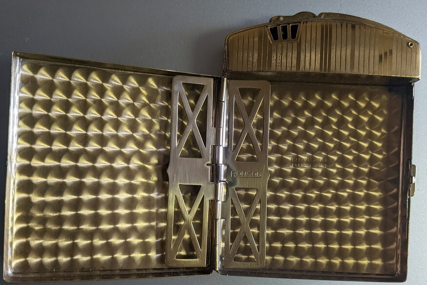 Ronson Twentycase Art Deco MCM Dureum Cigarette Case/Lighter Combo ...