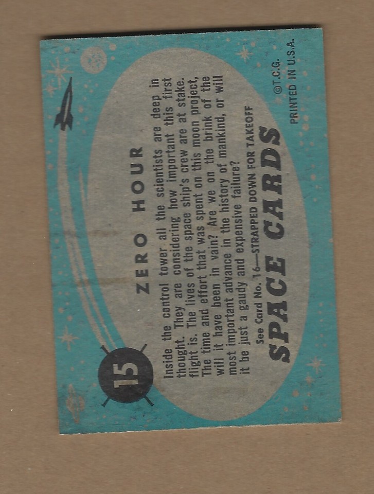 1957 TOPPS SPACE CARDS ZERO HOUR # 15 NEAR MINT | eBay