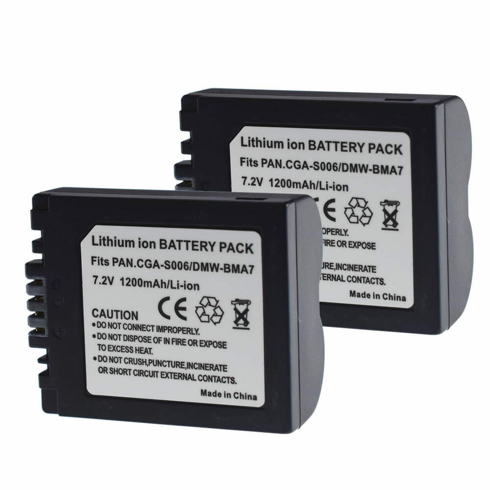 TWO(2) CGA-S006 Battery For Panasonic Lumix DMC-FZ28 DMC-FZ50 FZ8 ...