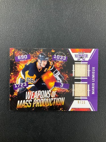 2022 Leaf Lumber Mario Lemieux Weapons Mass Production Game-Used Dual ...