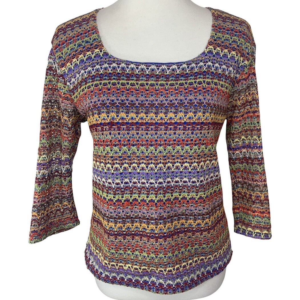 Vintage Paul Harris Design Multicolored Woven Top - Gem