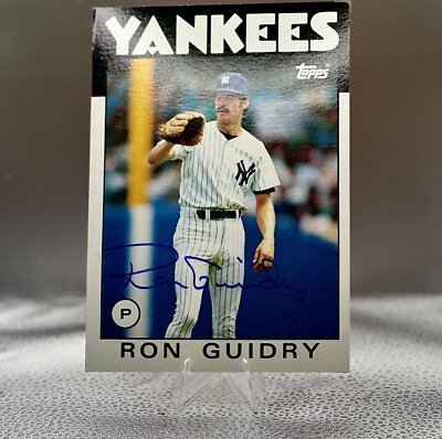 1986 Topps Super 5x7 Set Ron Guidry Baseball Card #28 Autograph In ...