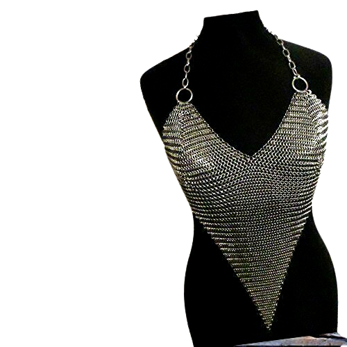 Chainmail Bikini Top Metal Bra – Handmade Chain Mail Armor Lingerie ...