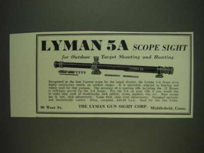 1934 Lyman 5A Scope Sight Ad - for Outdoor Target Shooting | eBay