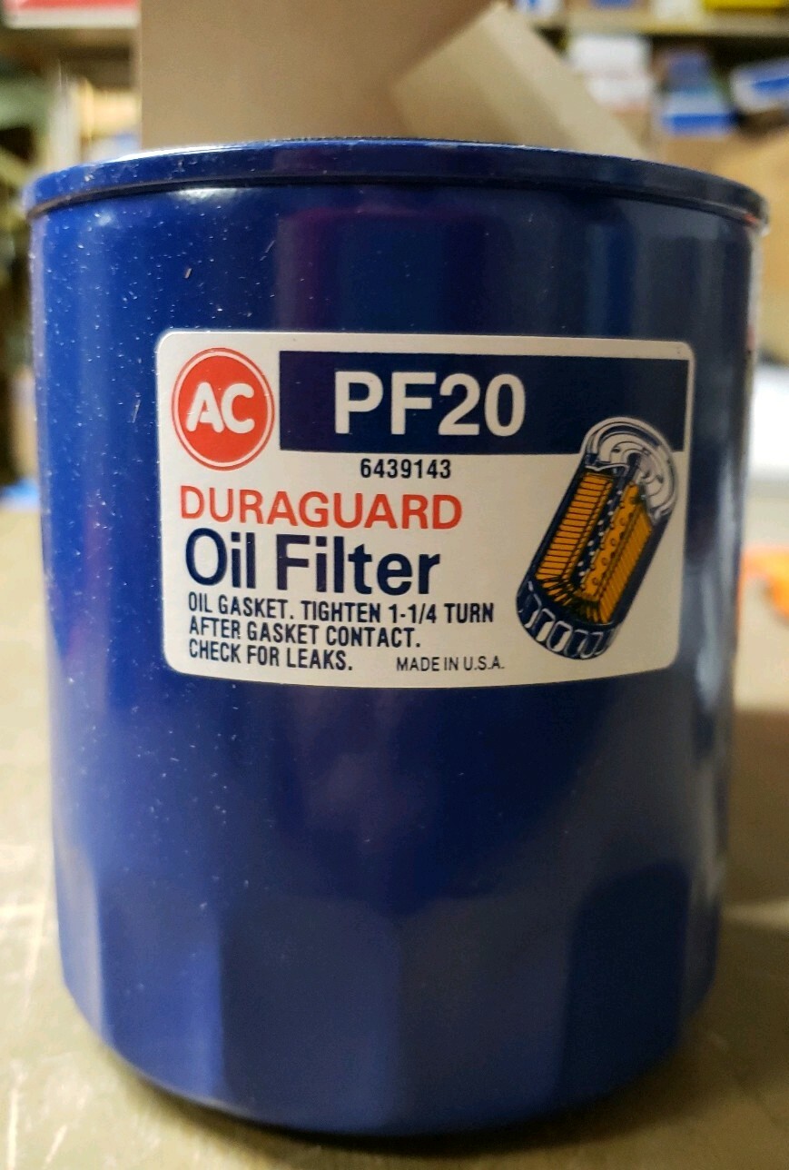 OIL FILTER AC Delco PF20 #6439143 new in box duraguard USA 19JS0137-C12 ...