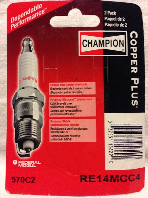 Pair Genuine Champion Spark Plug Re14mcc4 570 5349 5444 for sale online ...