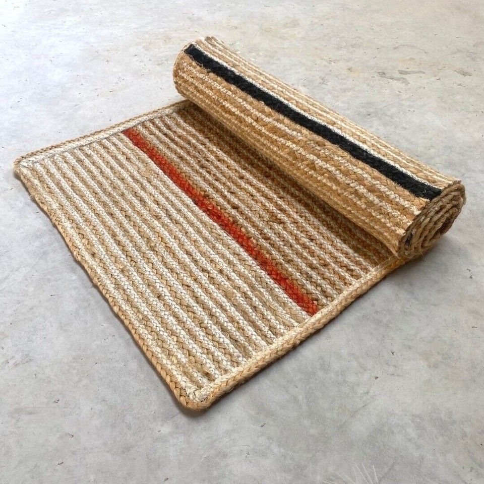 Rug Runner jute cotton latest design rustic look Area carpet for living ...