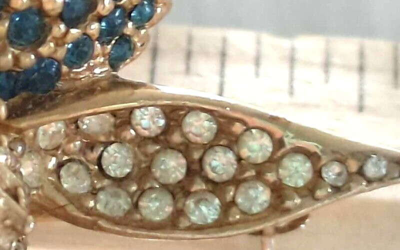 Vintage Signed Ciner Goldstone Bird Branch Pin Brooch… - Gem