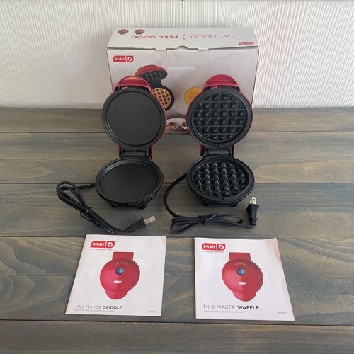 Dash Mini Maker Waffle Maker + Griddle, 2-Pack Griddle + Waffle Iron ...