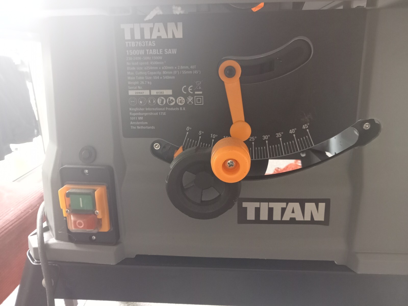 TITAN TTB763TAS 254MM 1500W ELECTRIC TABLE SAW 220-240V. (PCK-BW ...