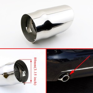 Universal Steel Car Rear Muffler Exhaust Tailpipe End Tip Cover 80mm 3. ...