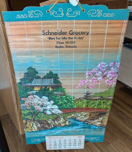 1963 BAMBOO SLAT WALL HANGING CALENDAR MADE IN JAPAN 10"X17" | eBay