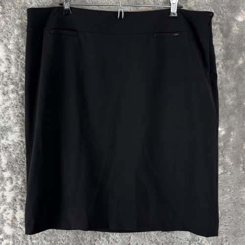 NEW Tahari Size 16 Stretch Minimalist A Lined Skirt Black Zip Career ...