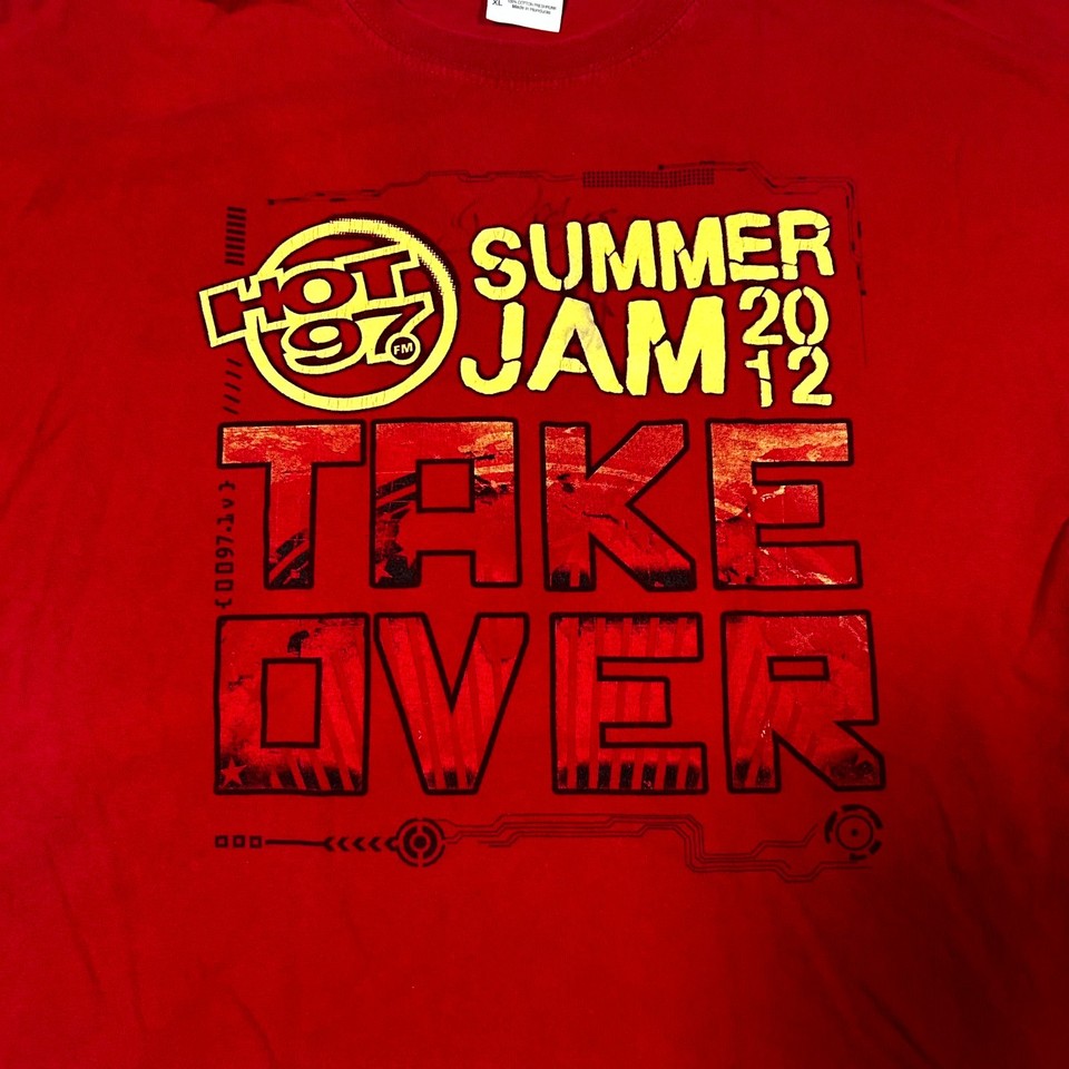 Gildan T-Shirt Men's XL Red Hot 97 Summer Jam 2012 Rare Hip Hop Rap ...