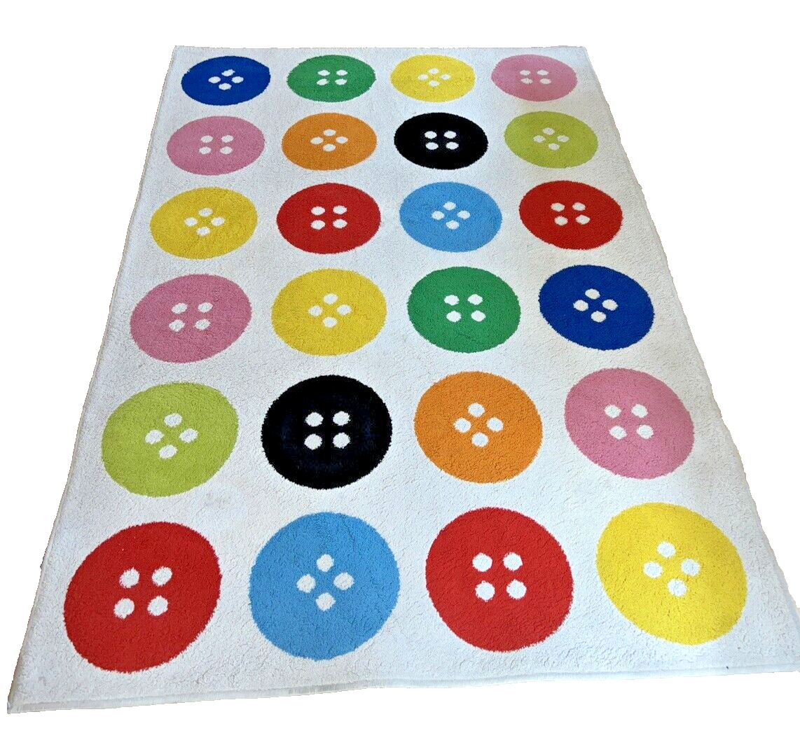 The IKEA Button Rug Tastrup Sewing Room Colorful Gently Used Multicolor ...