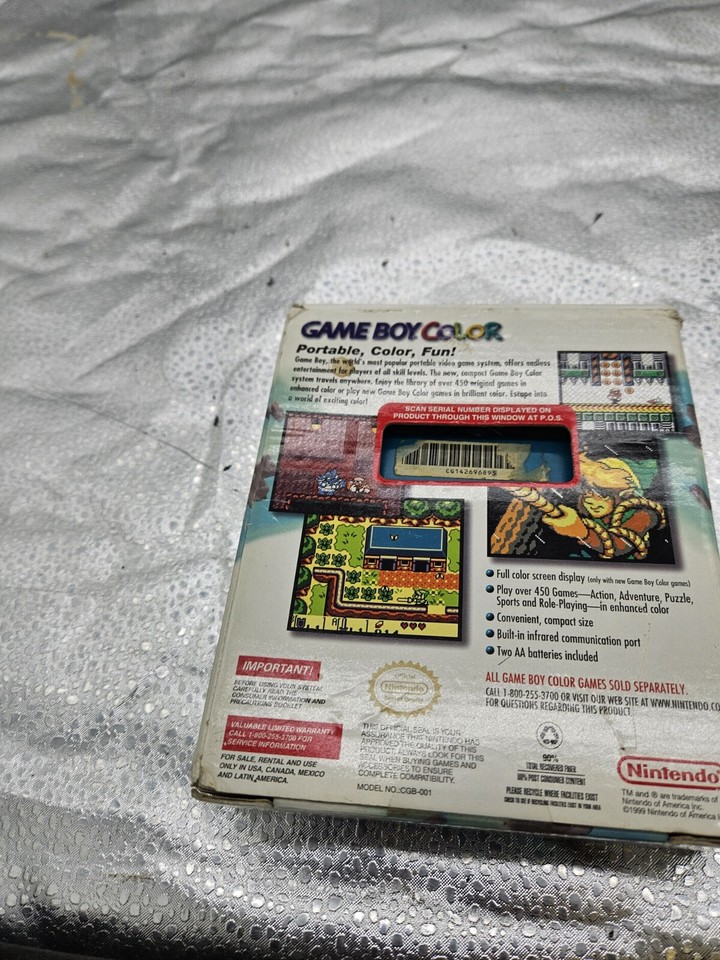 Nintendo GameBoy Color Teal Blue In Box - Tested Working | eBay