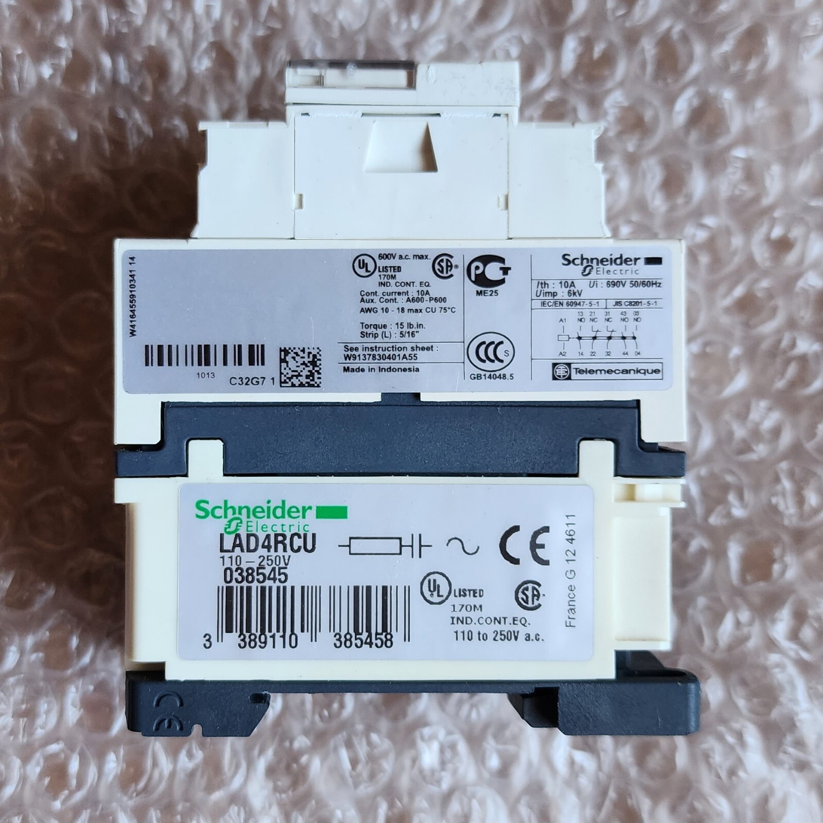 Schneider Electric LAD4RCU Contactor Lot 110-250vac coil | eBay