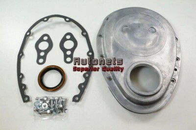 Raw unplate Aluminum Timing Chain Cover SBC 283-350 Small Block Chevy ...